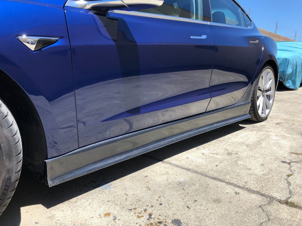 Carbon Fiber Side Skirts For Tesla Model 3 - Maier Electric Vehicles